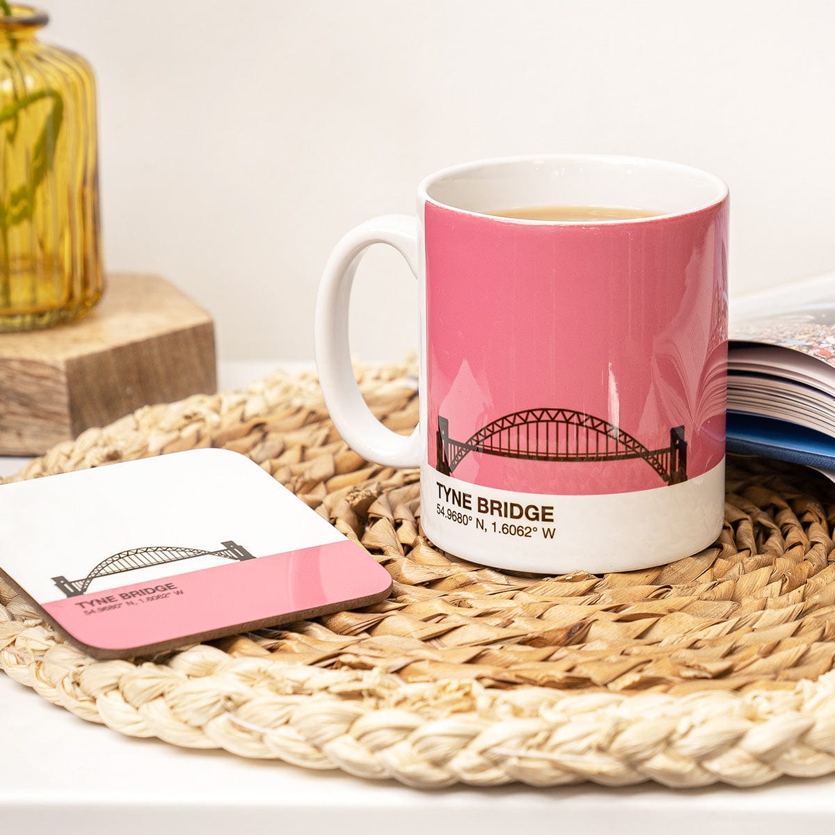 North East Gift – Newcastle Tyne Bridge Print Mug & Coaster – Not Just ...