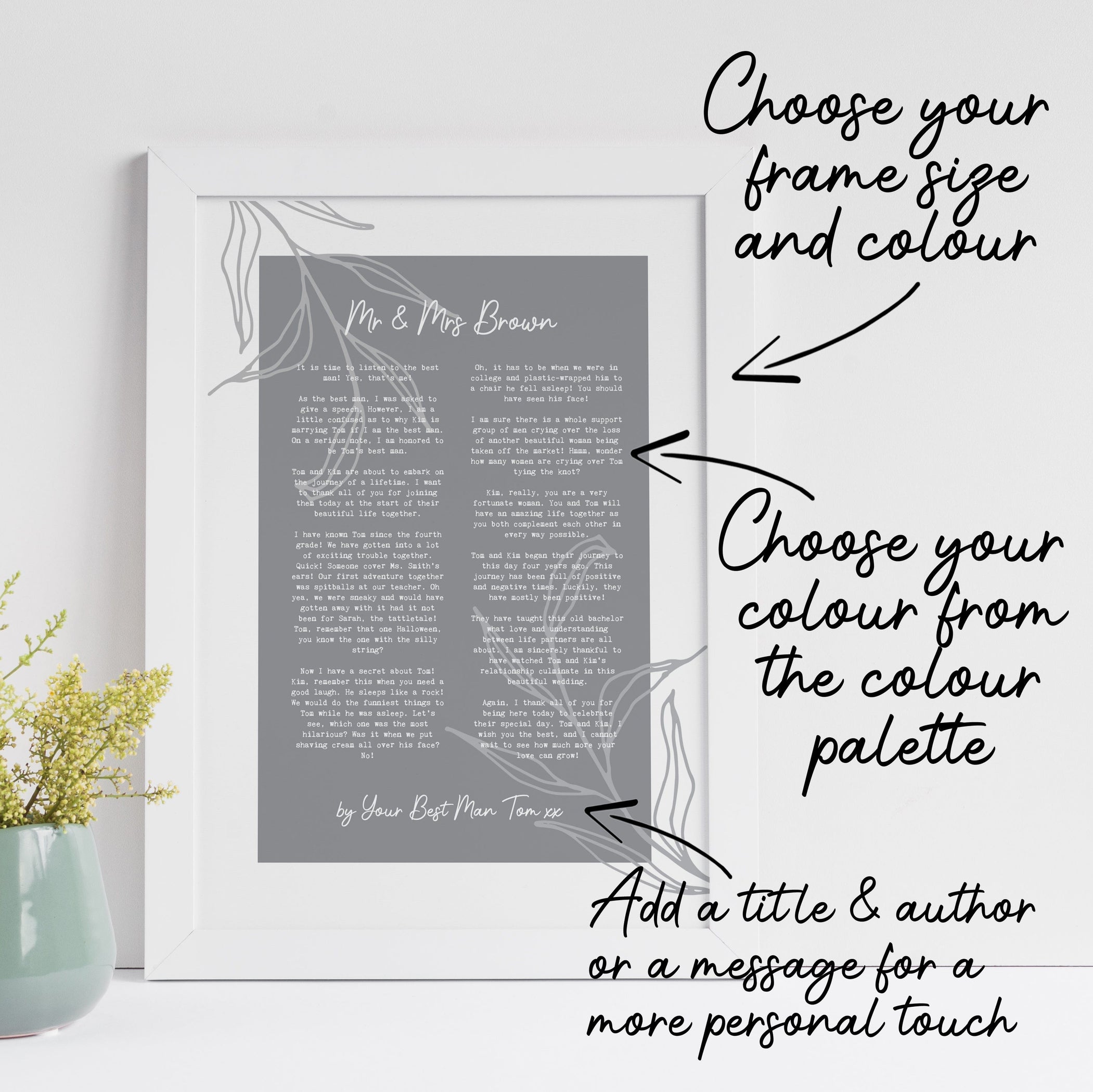 Personalised Poem or Reading Framed Word Art Gift | Not Just a Print ...