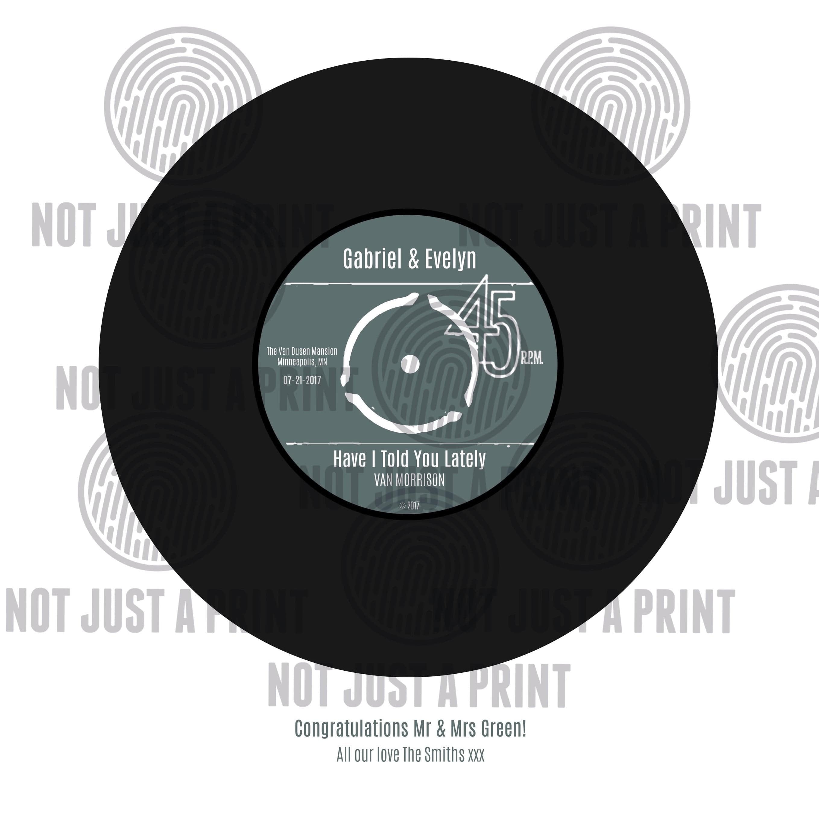 Personalised real vinyl 7 inch record any song by Not Just a Print ...